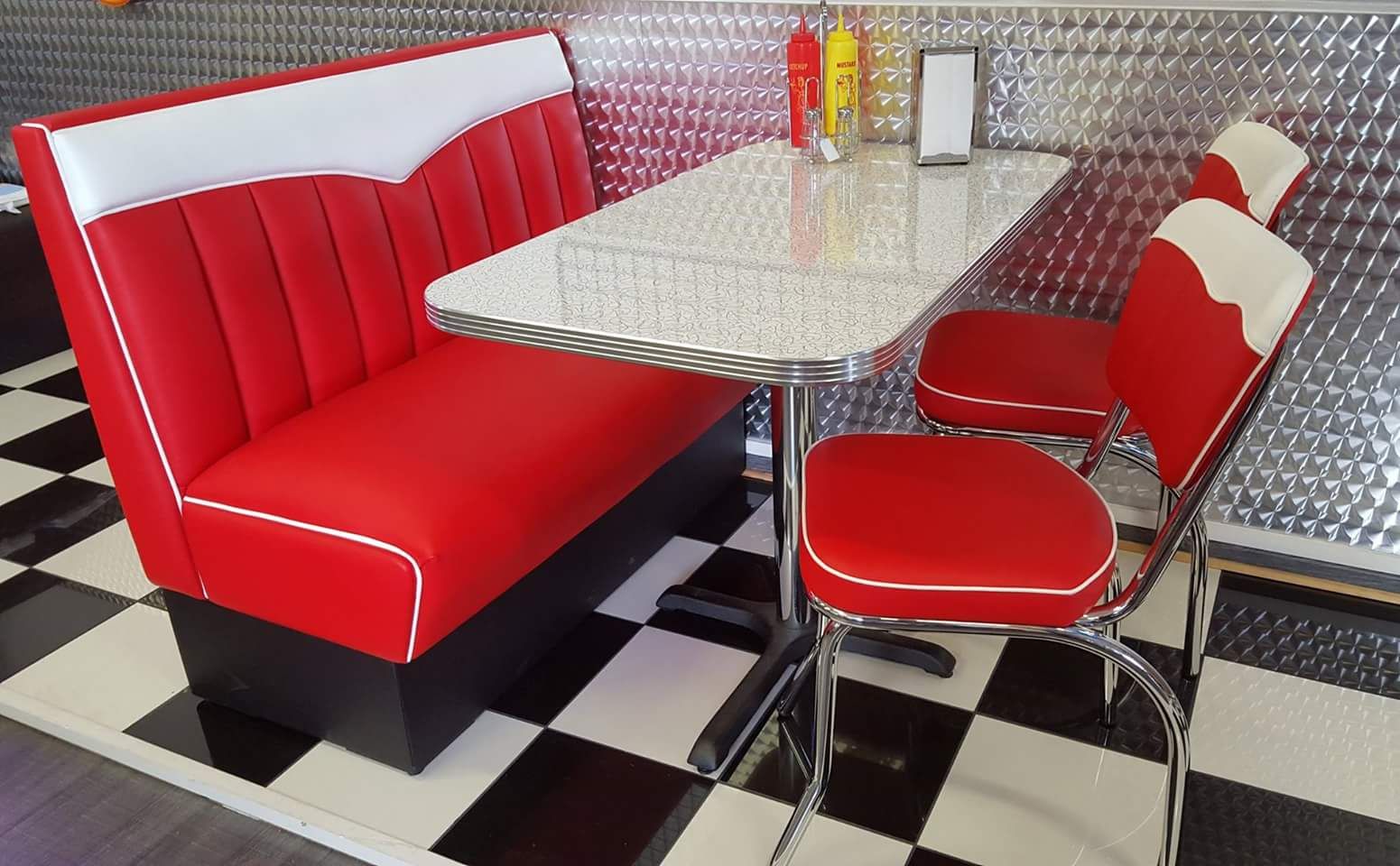 Ensemble diner américain vintage : décoration US 50's et 60's